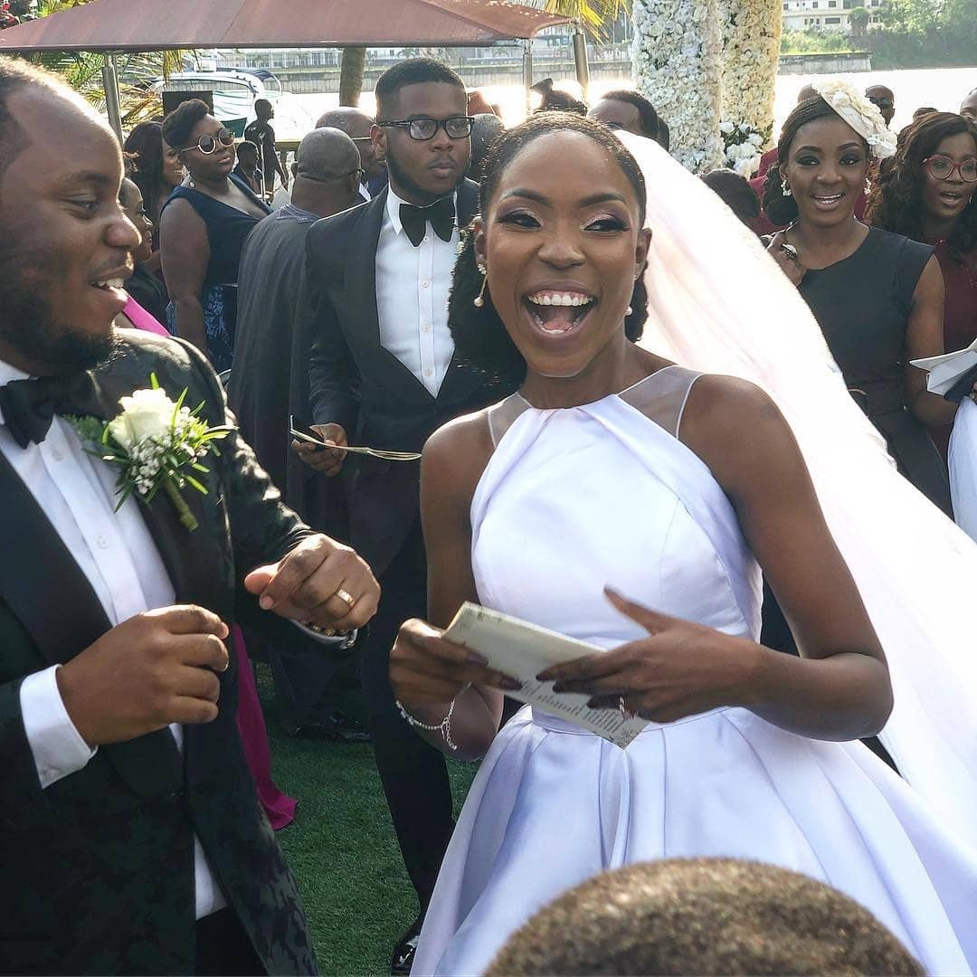 Kemi Lala Akindoju And Gbugbemi Fregene's White Wedding | Photos | FabWoman