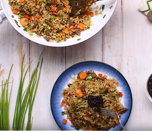 Beef Strip Fried Rice Recipe |Videotutorial |FabWoman